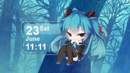Hatsune Miku 11 Calendar Rainmeter Skin